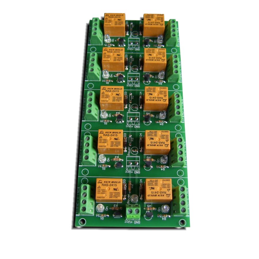 Relay card 24V - 10 channels for Raspberry PI, Arduino, PIC,AVR